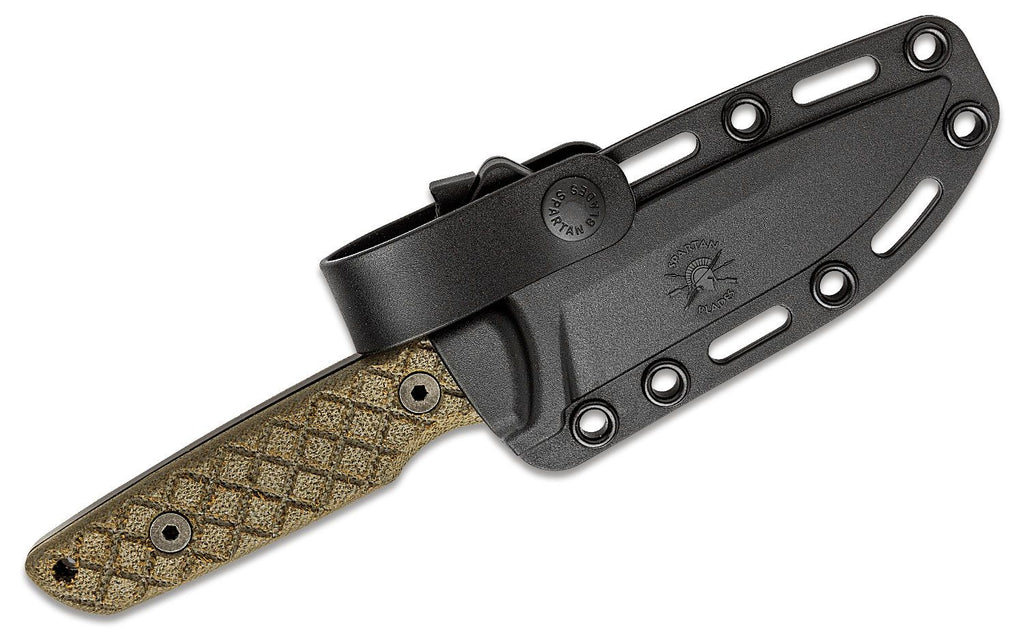 Spartan Blades Alala Fixed Blade Knife - OD Green Micarta Handle ...