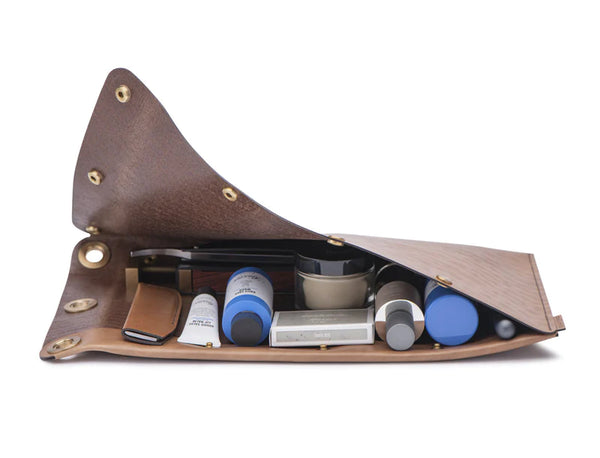 Ezra Arthur Flat Folio Dopp Kit - Whiskey | Gallantry