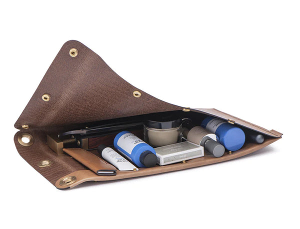 Ezra Arthur Flat Folio Dopp Kit - Whiskey | Gallantry