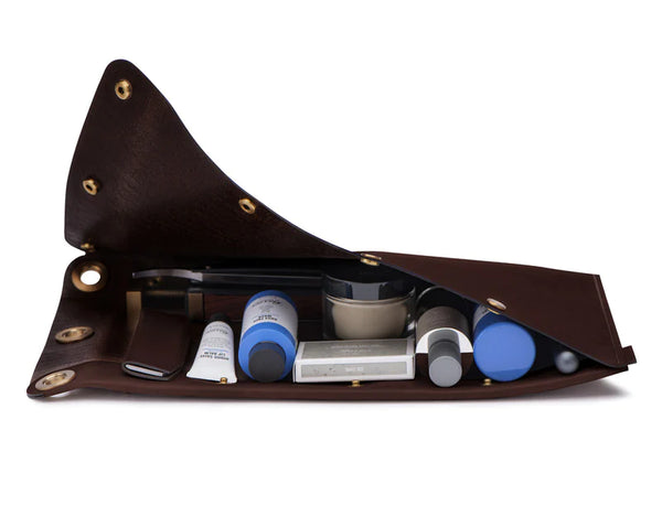 Ezra Arthur Flat Folio Dopp Kit - Malbec | Gallantry