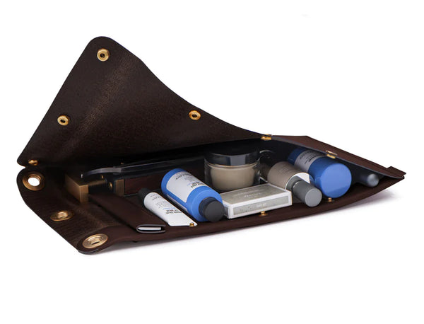 Ezra Arthur Flat Folio Dopp Kit - Malbec | Gallantry