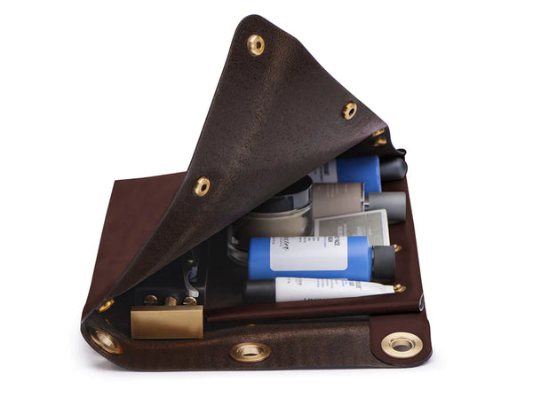 Ezra Arthur Flat Folio Dopp Kit - Malbec | Gallantry