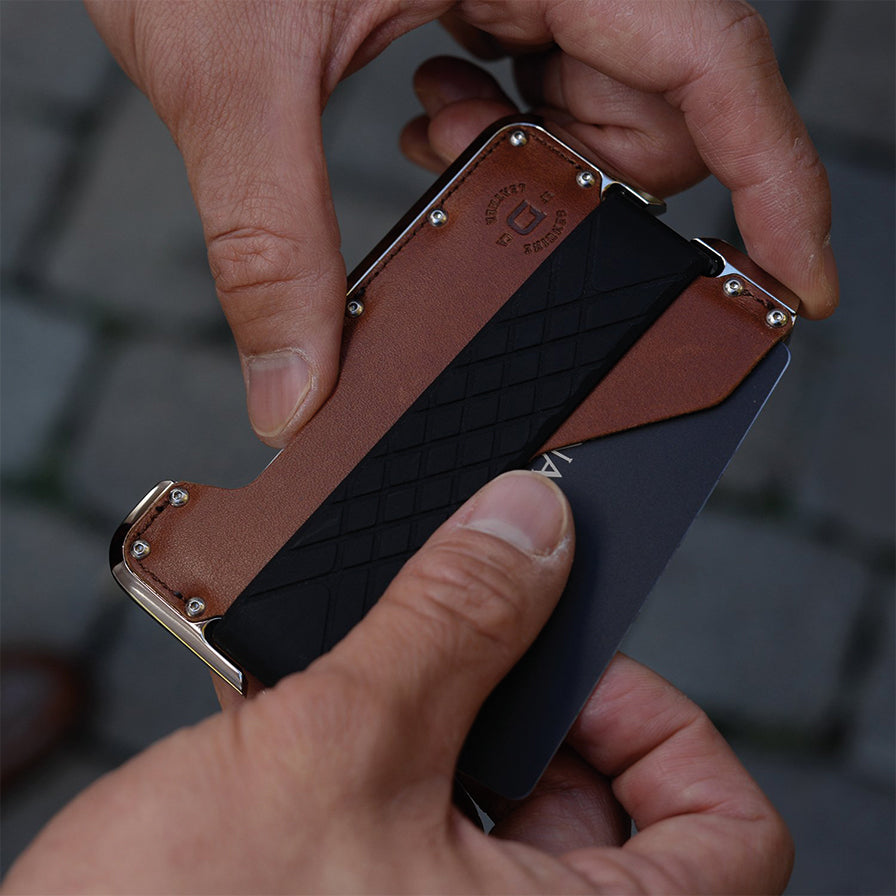 Dango D02 Dapper Wallet - Nickel Plated & Brown | Gallantry