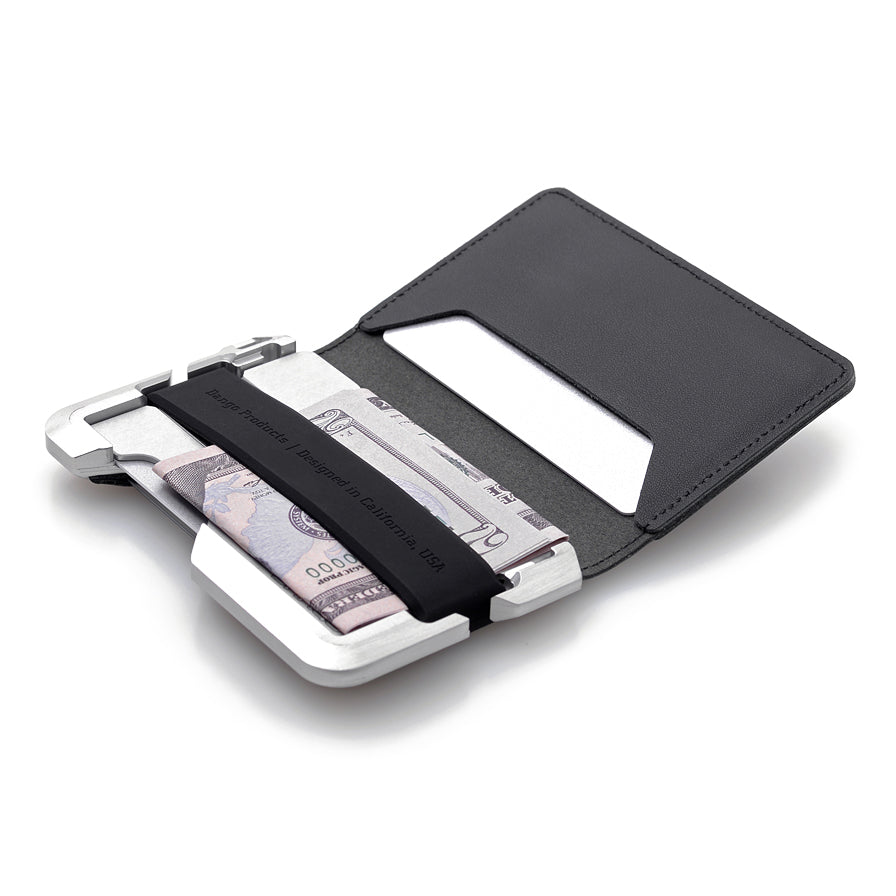 Dango D01 Dapper Bifold Wallet - Jet Black/Satin Silver | Gallantry