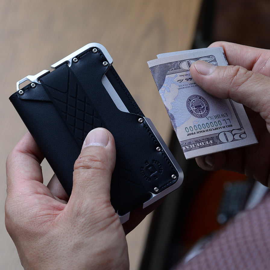 Dango D01 Dapper Bifold Wallet - Jet Black/Satin Silver | Gallantry