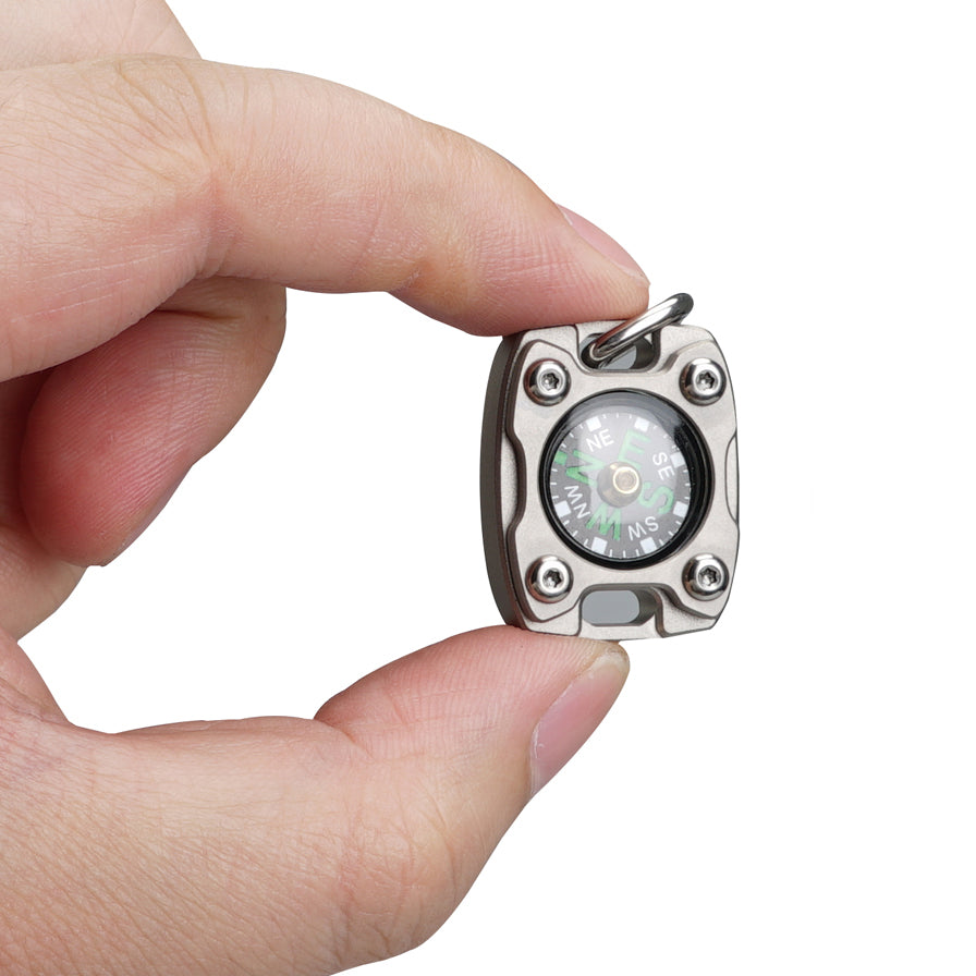 MecArmy CMP-2T Keychain Compass - Sandblasted Titanium | Gallantry