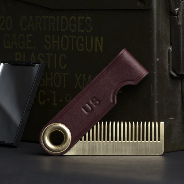 Standard Issue 1942 WWII Class A Comb - Brass/Mahogany | Gallantry