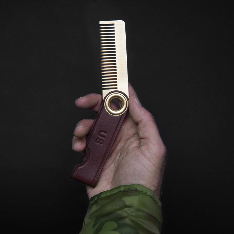 Standard Issue 1942 WWII Class A Comb - Brass/Mahogany | Gallantry