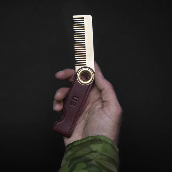 Standard Issue 1942 WWII Class A Comb - Brass/Mahogany | Gallantry
