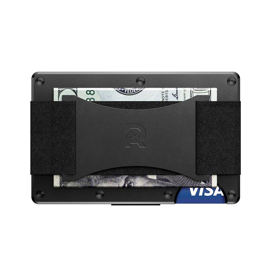 The Ridge Aluminum Wallet + Cash Strap - Black | Gallantry