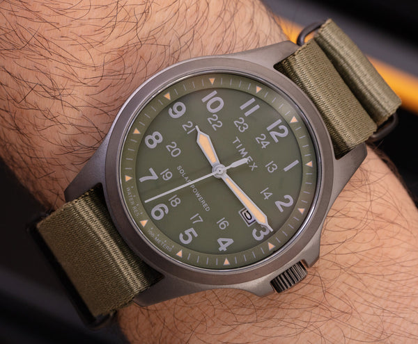 Timex Expedition North Field Post Solar 41MM Watch - Gunmetal/Green ...