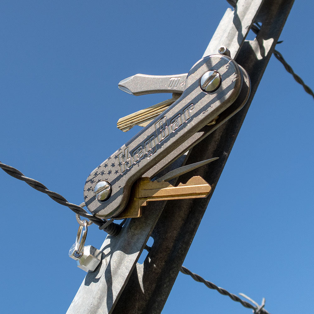 KeyBar Titanium Distressed American Flag | Gallantry