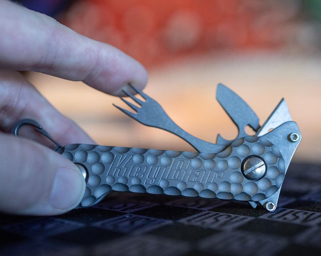 KeyBar Cratered Sandblasted Titanium | Gallantry