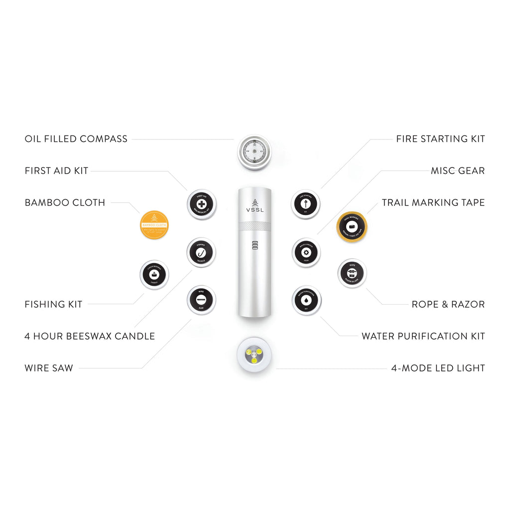 VSSL Camp Supplies Compact Adventure Kit - Silver | Gallantry
