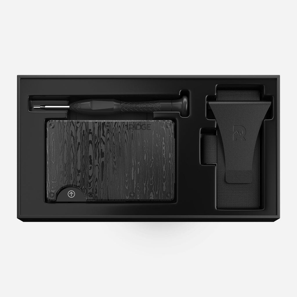 The Ridge Black Damascus Wallet | Gallantry